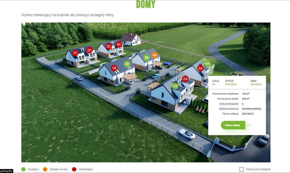 Interactive 2D Mock-up of the Estate - Preview of Houses